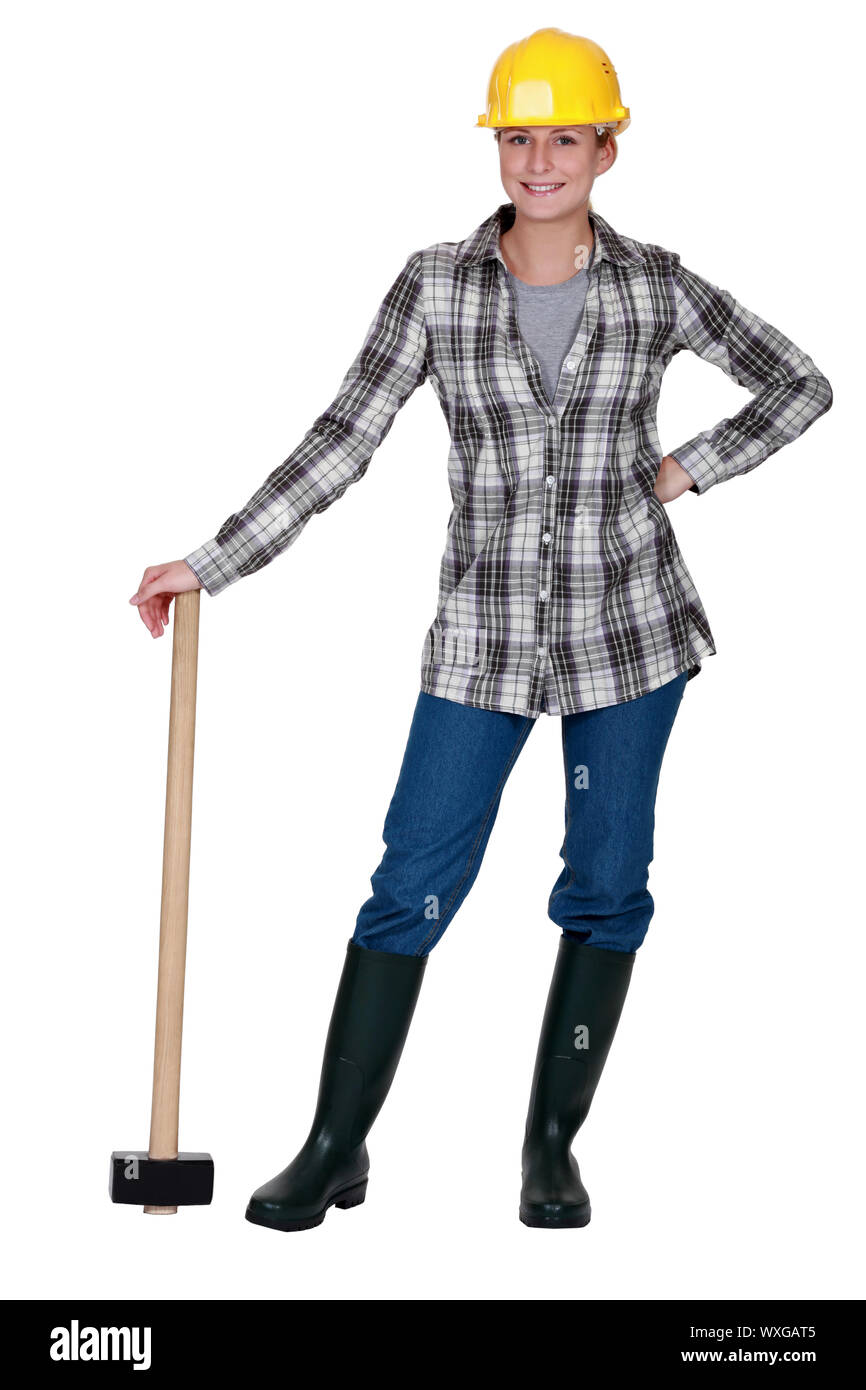 Woman sledge construction hi-res stock photography and images - Alamy