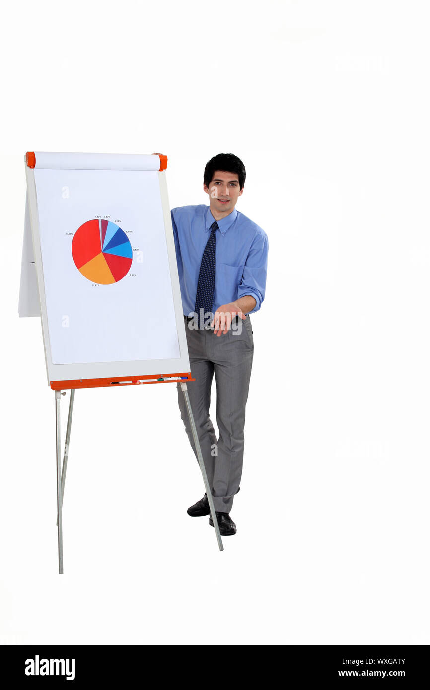 Man giving presentation whiteboard Cut Out Stock Images & Pictures - Alamy