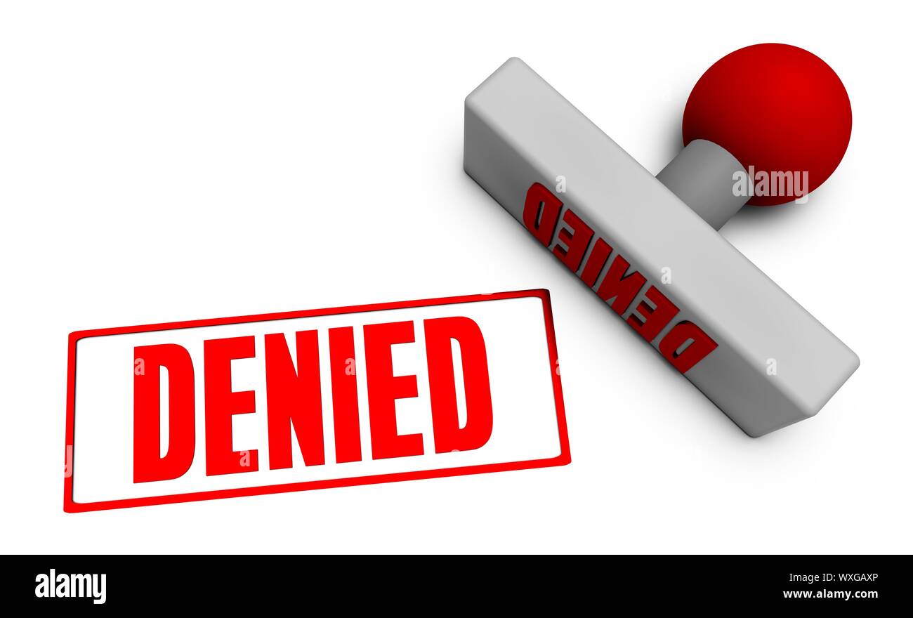 Denied Stamp or Chop on Paper Concept in 3d Stock Photo - Alamy