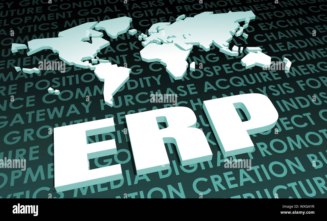 ERP Industry Global Standard on 3D Map Stock Photo - Alamy
