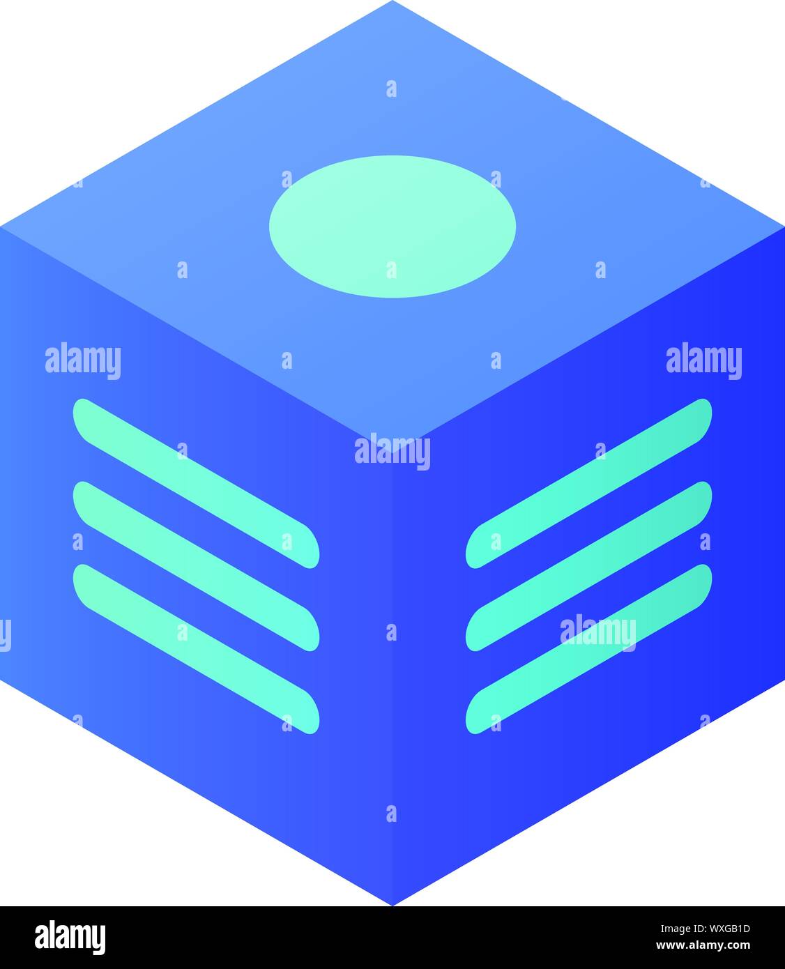 Cube geometrical icon on Stock Vector Images - Alamy