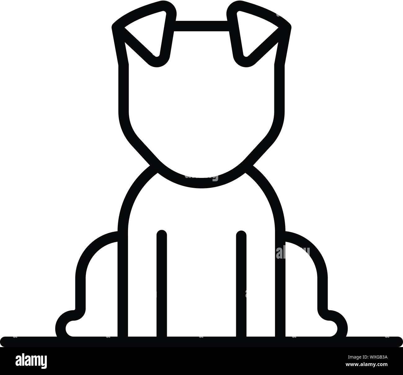 Cute dog icon. Outline cute dog vector icon for web design isolated on ...
