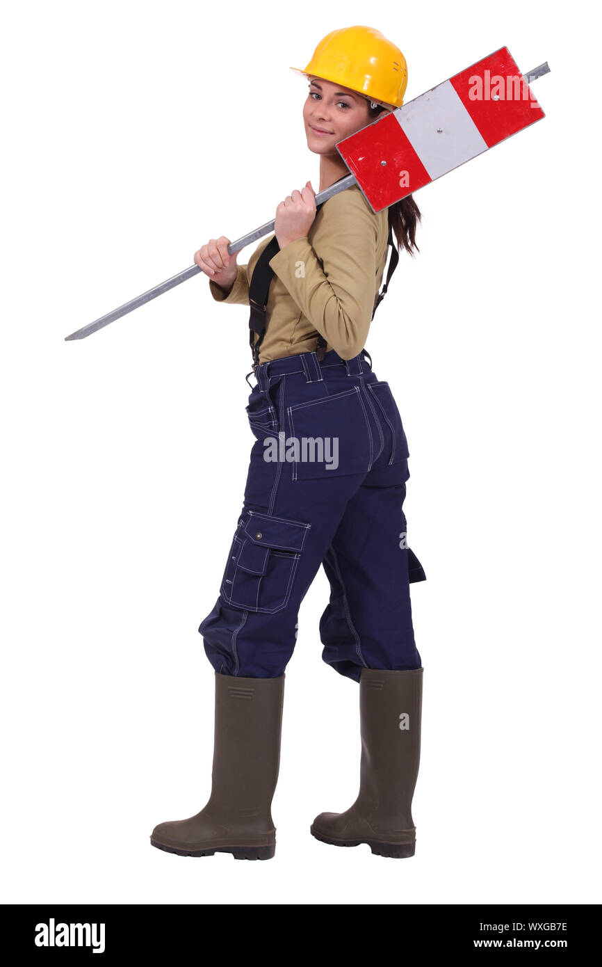 Female construction worker muscular hi-res stock photography and images ...