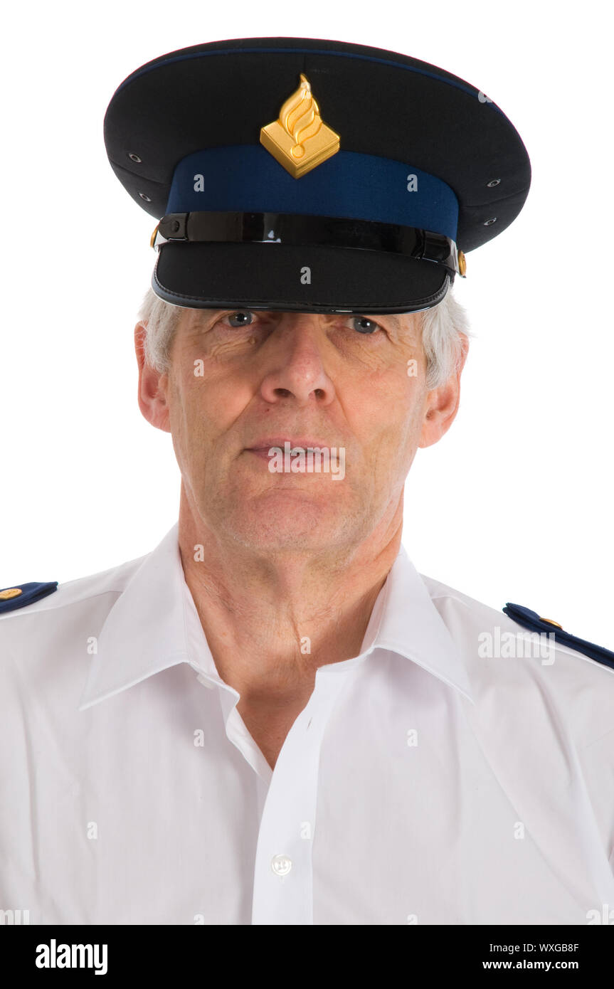 Dutch police man with hat Stock Photo - Alamy
