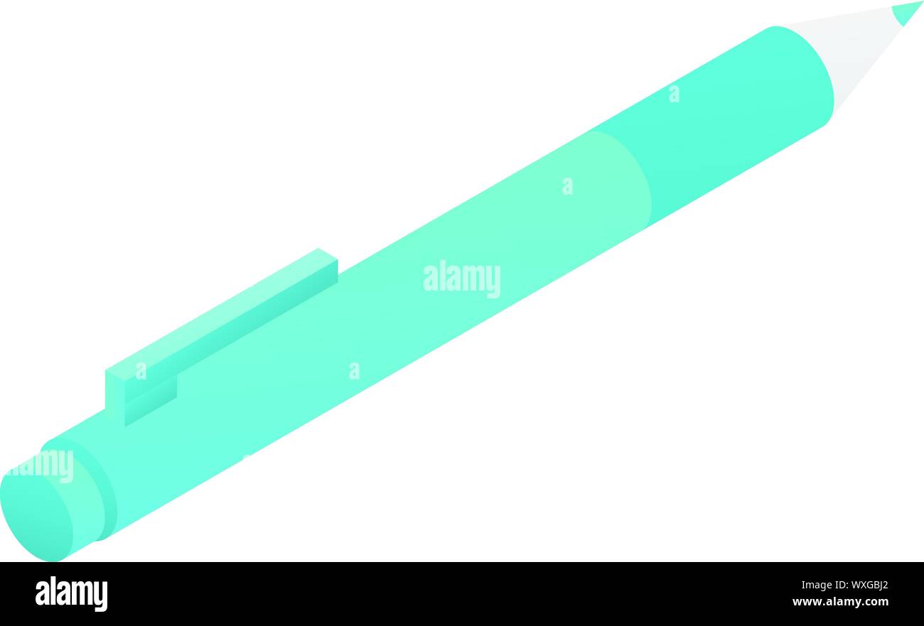 Blue fountain pen icon. Isometric of blue fountain pen vector icon for ...