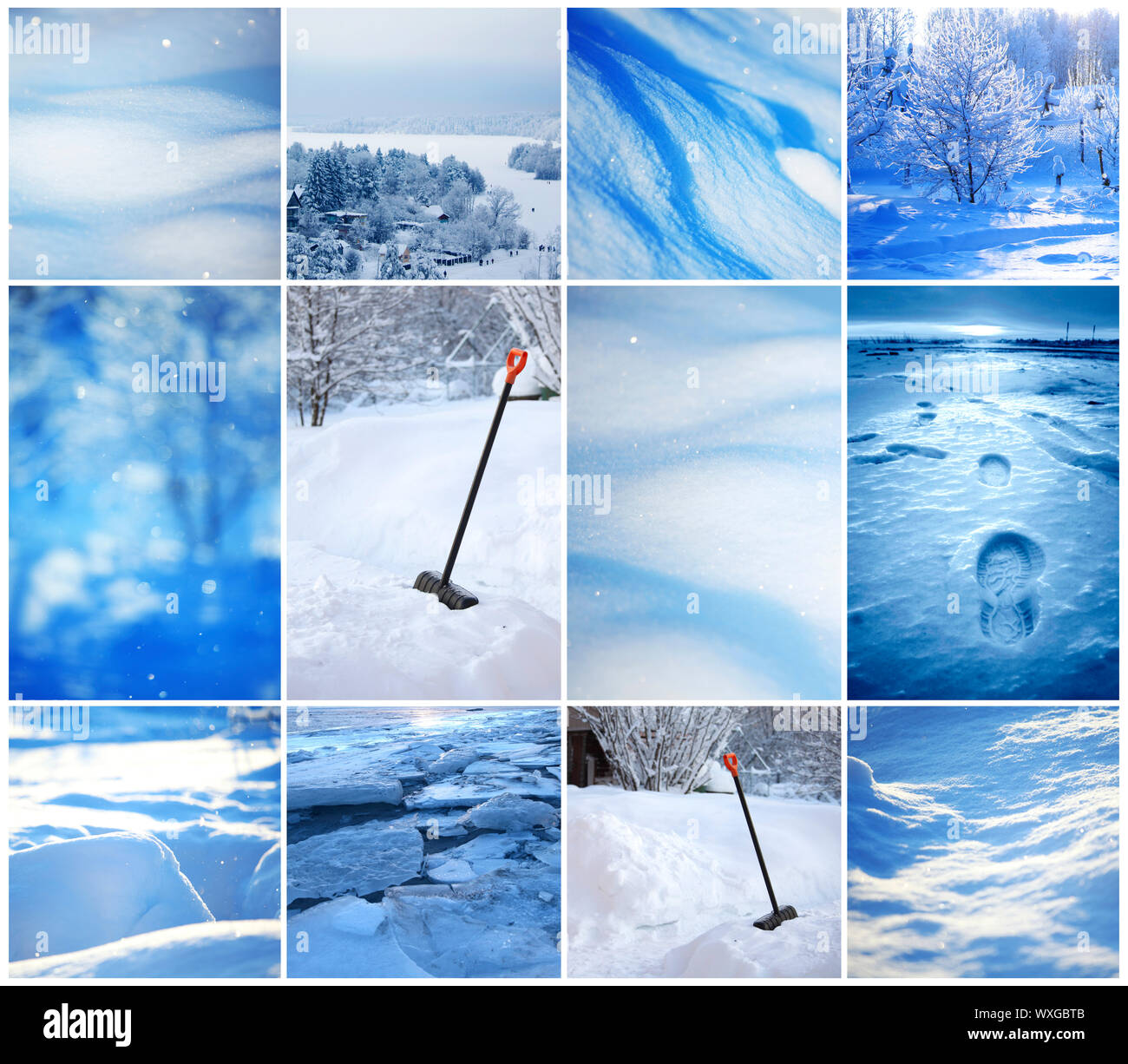 Winter collage of backgrounds Stock Photo - Alamy