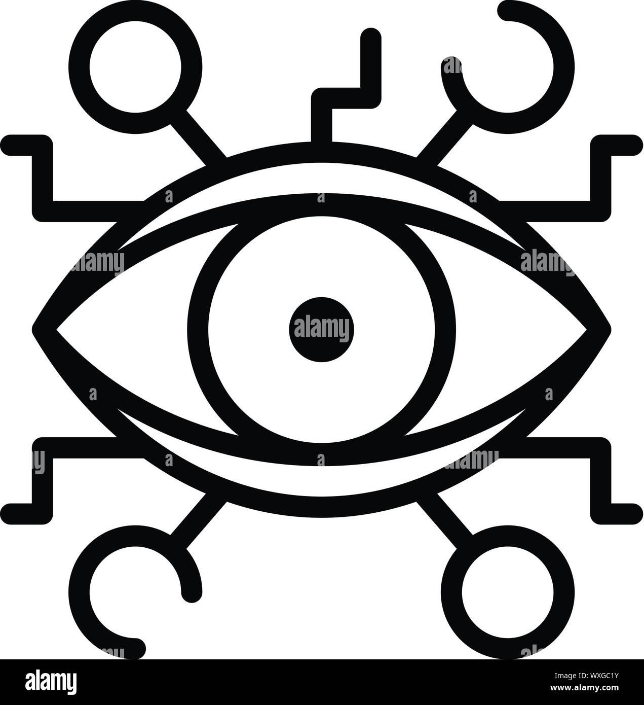Aztec eye alchemy icon. Outline aztec eye alchemy vector icon for web ...