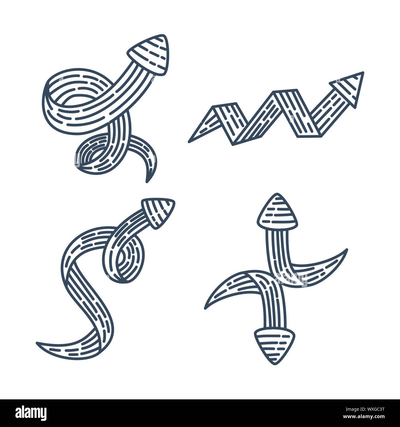 Rotation transfer Arrow Direction collection Vector outline Set Stock ...