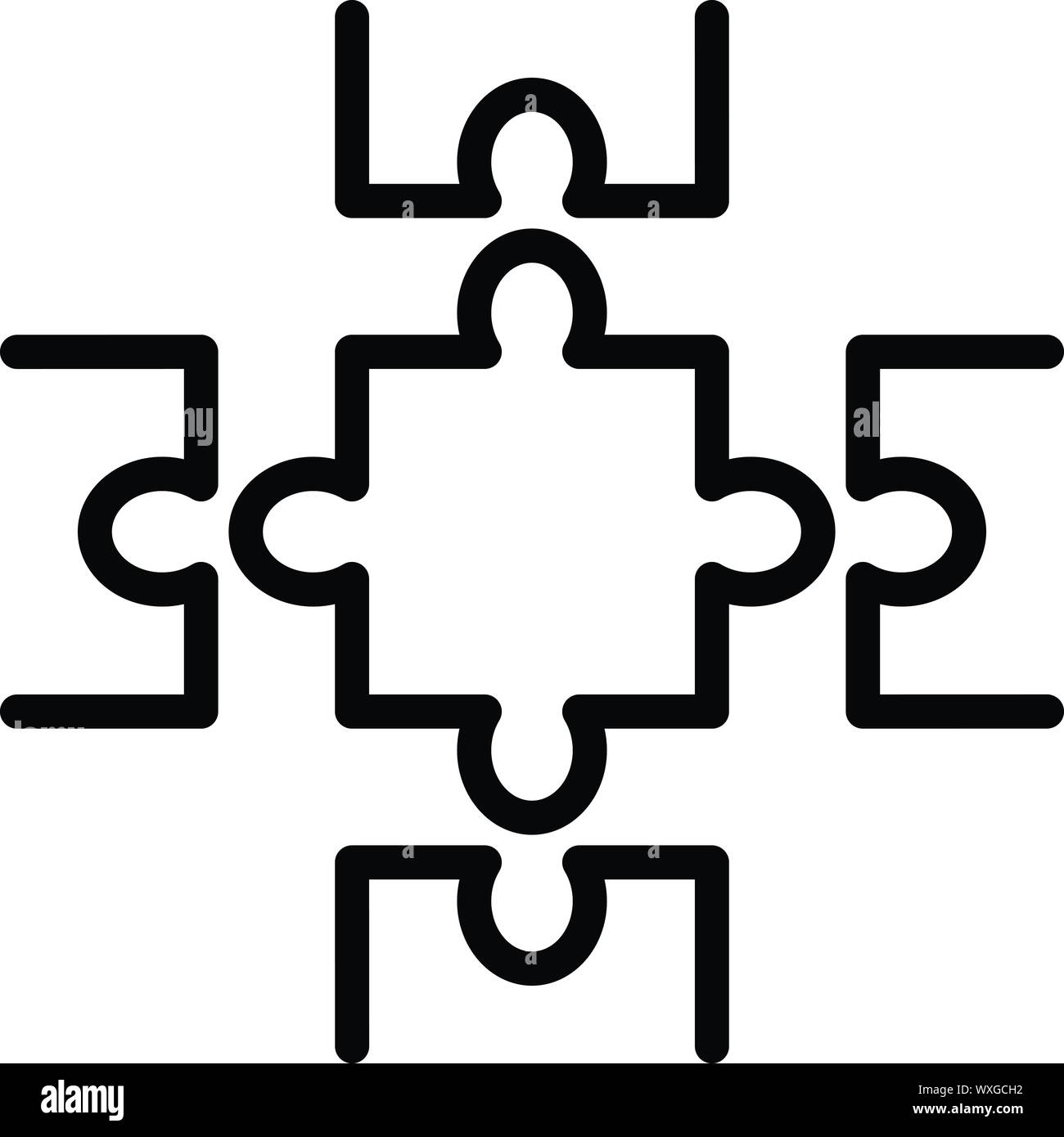 Complete puzzle icon. Outline complete puzzle vector icon for web ...