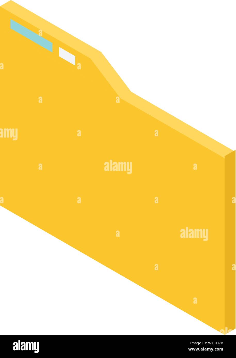 Yellow file folder icon. Isometric of yellow file folder vector icon ...
