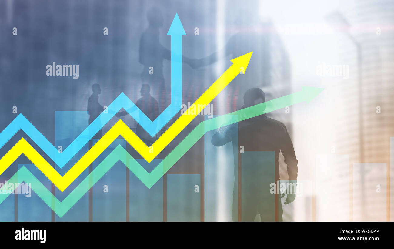 Financial growth arrows graph. Investment and trading concept Stock ...