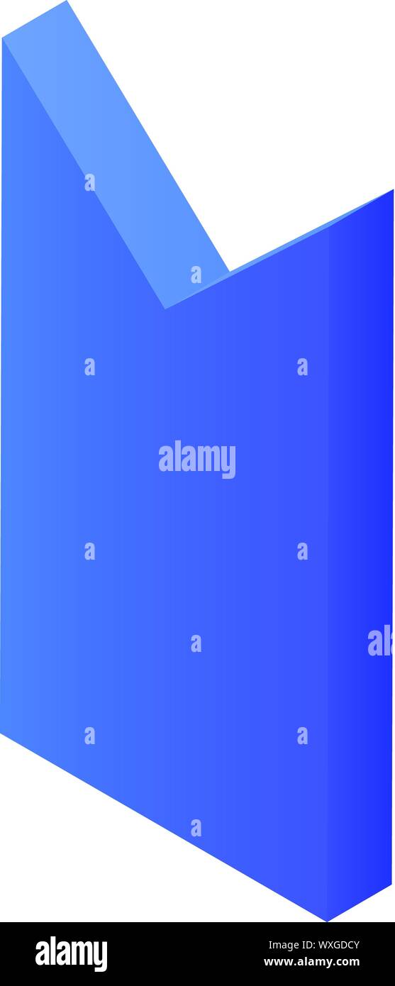 Blue bookmark icon. Isometric of blue bookmark vector icon for web ...