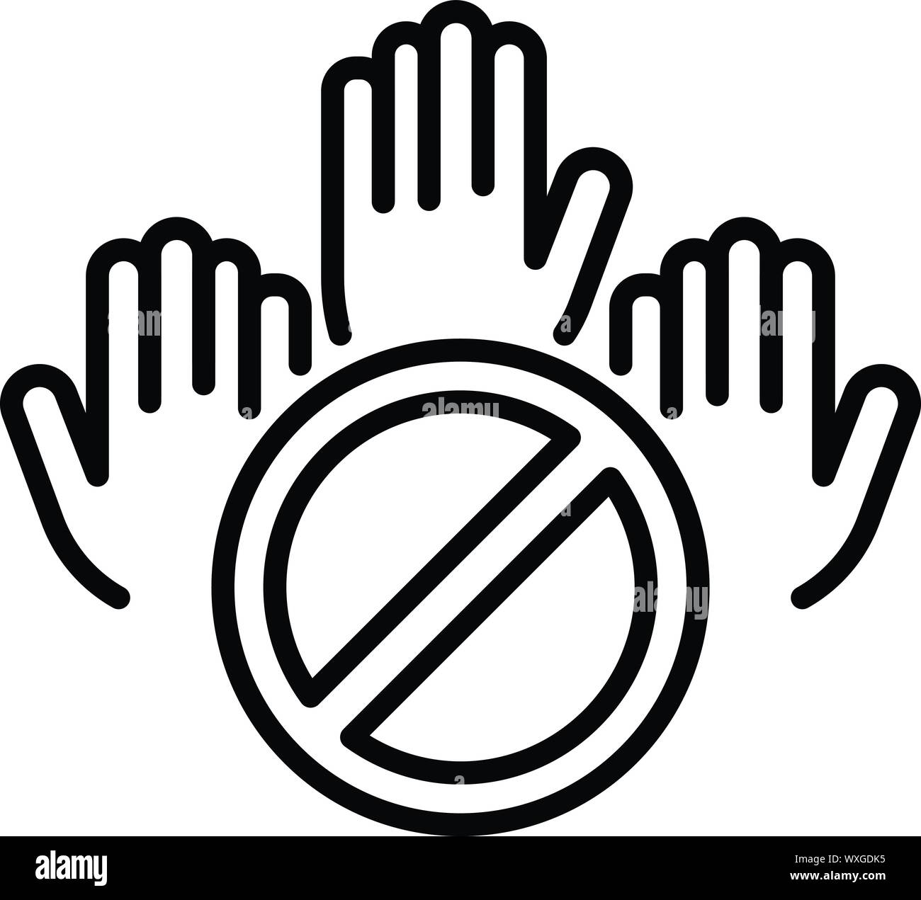 People hands protest icon. Outline people hands protest vector icon for ...