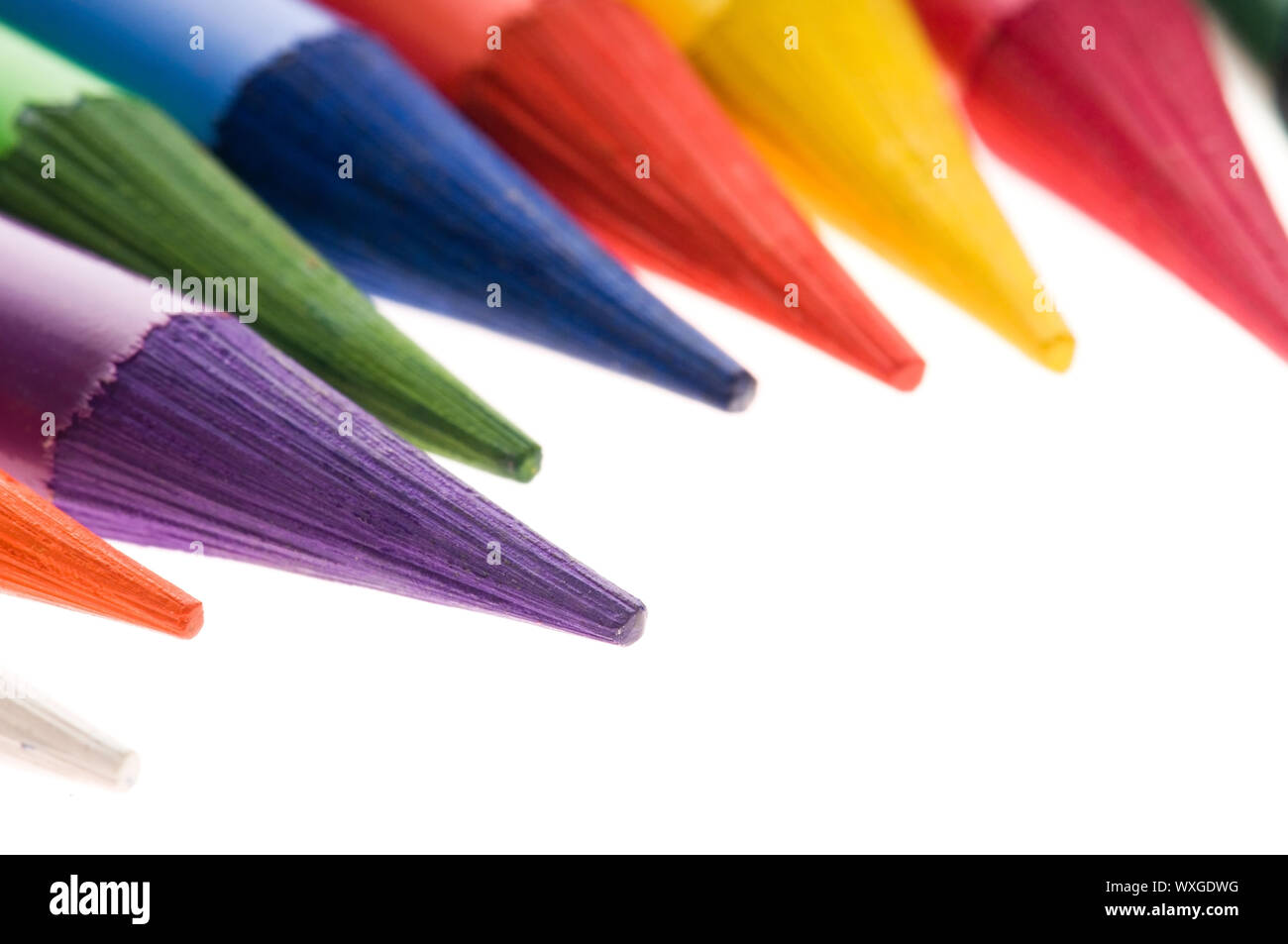Collection of colorful pens over white background Stock Photo - Alamy