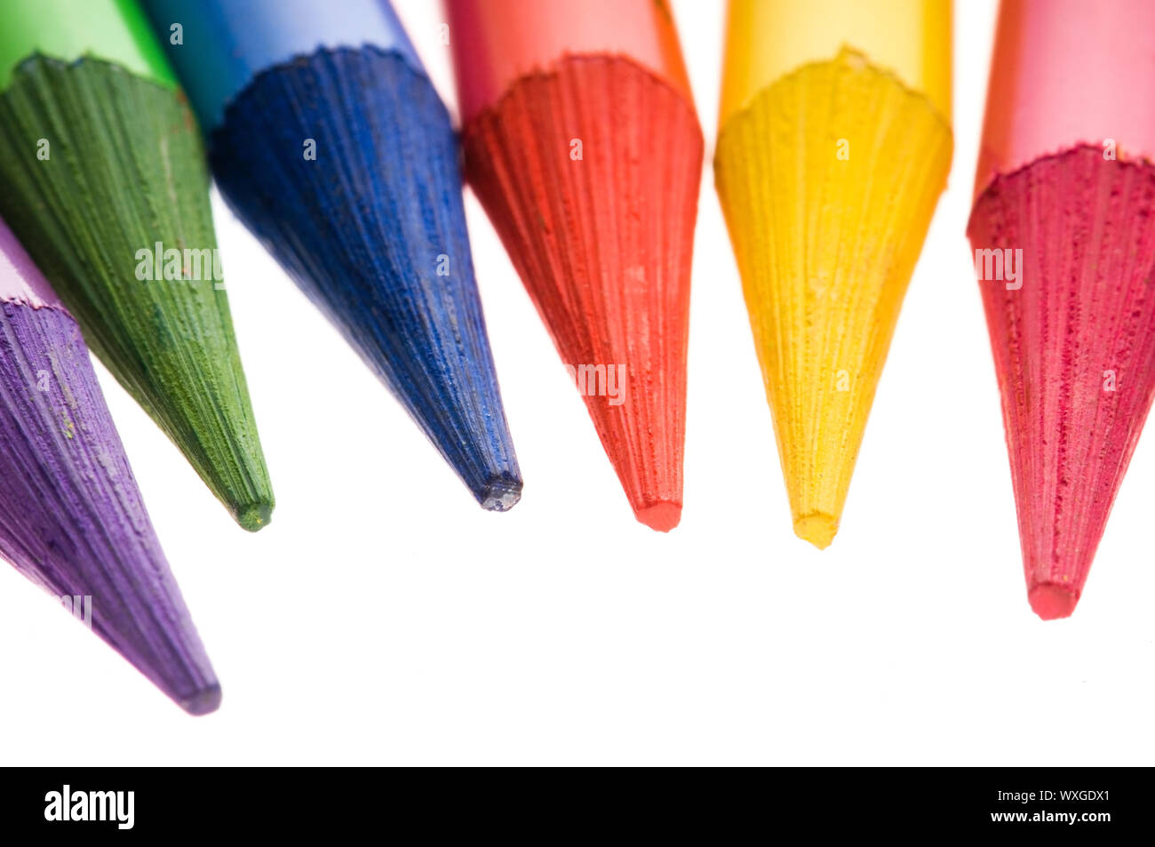 Collection of colorful pens over white background Stock Photo - Alamy