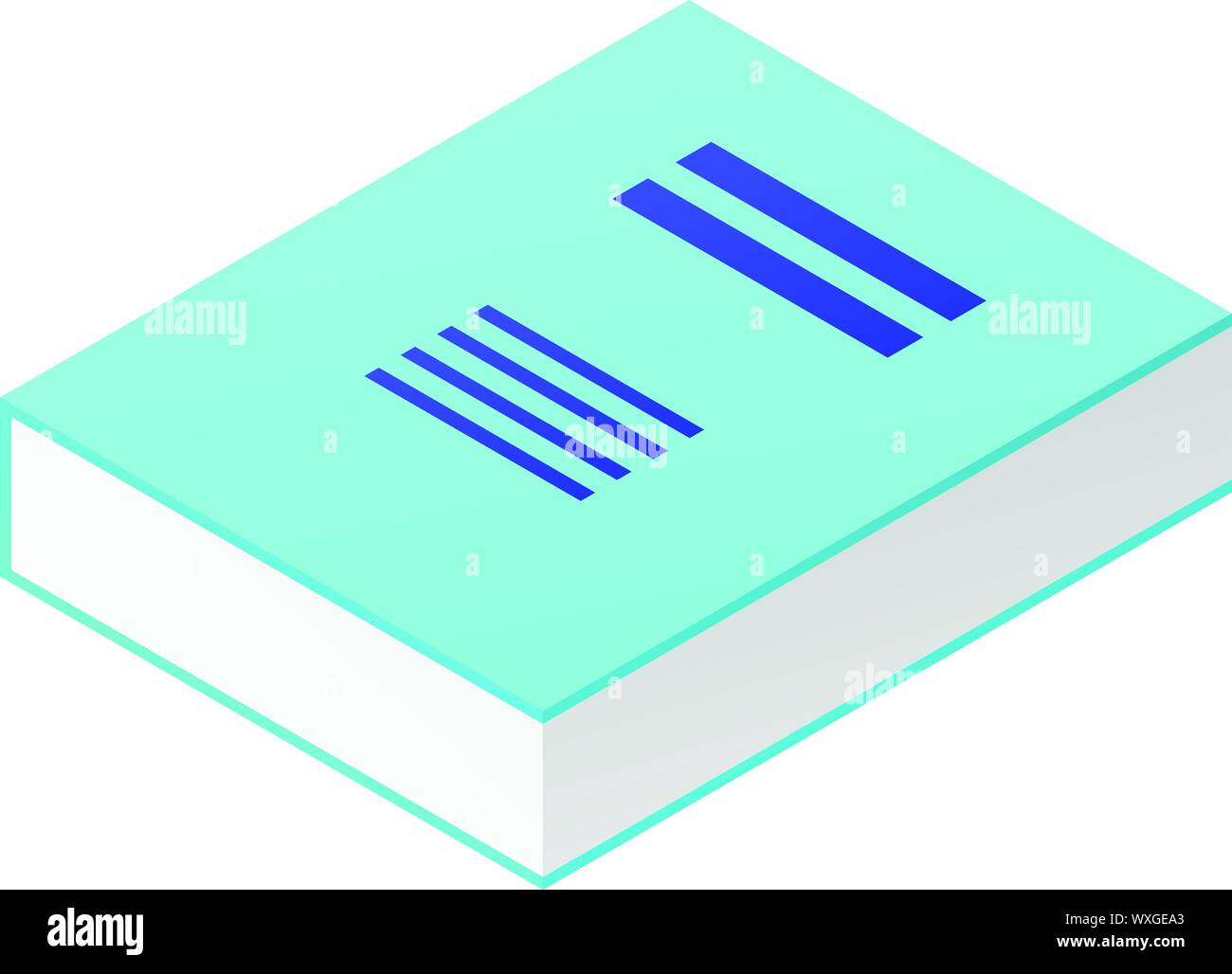Thick blue book icon. Isometric of thick blue book vector icon for web ...