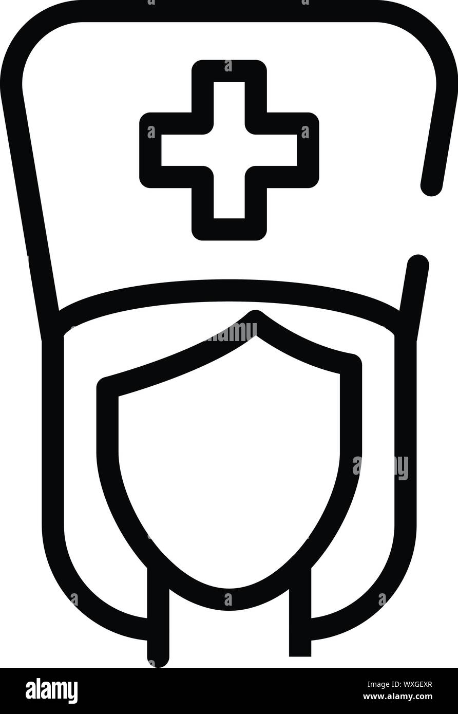 Nurse icon. Outline nurse vector icon for web design isolated on white ...