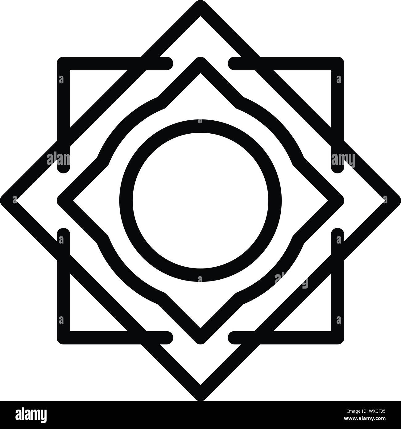 Square circle alchemy icon. Outline square circle alchemy vector icon ...