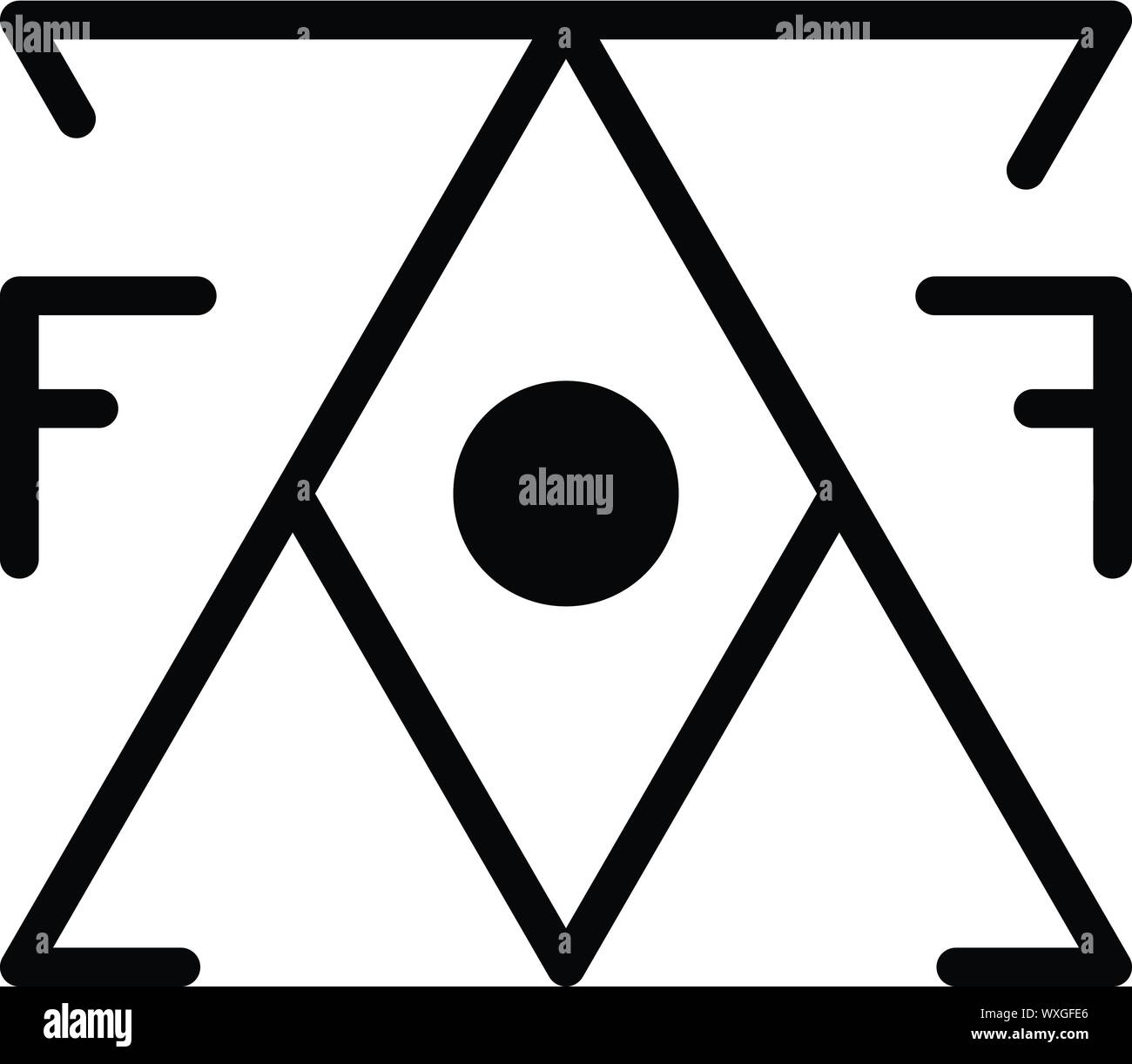 Mystery alchemy pyramid icon. Outline mystery alchemy pyramid vector ...