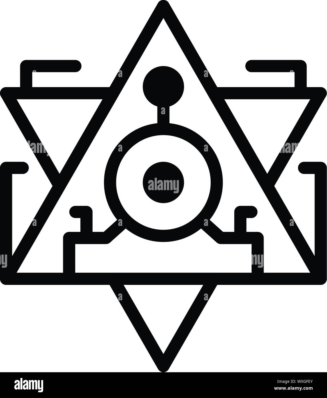 Pyramid alchemy icon. Outline pyramid alchemy vector icon for web ...