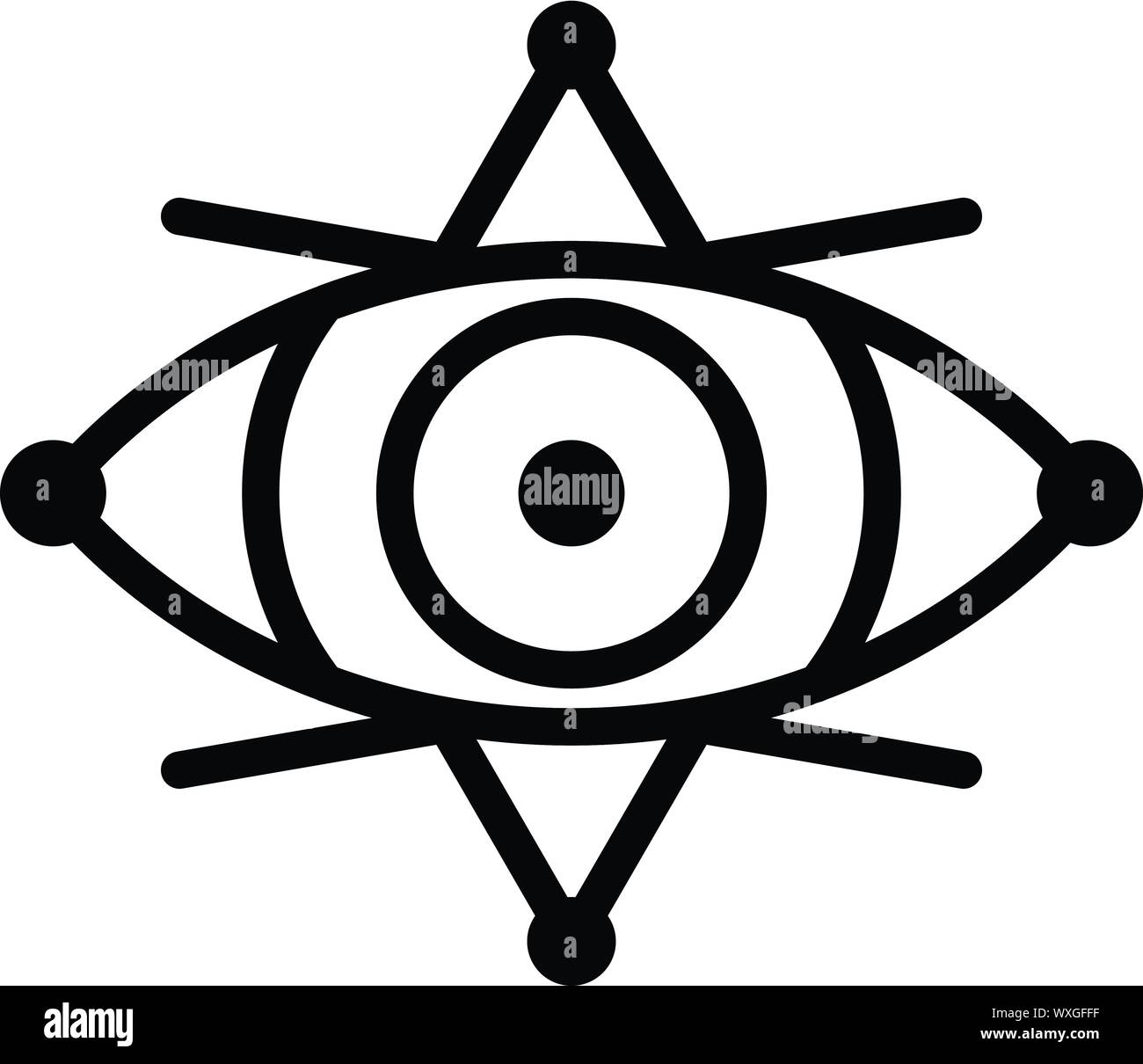 Occult eye icon. Outline occult eye vector icon for web design isolated ...