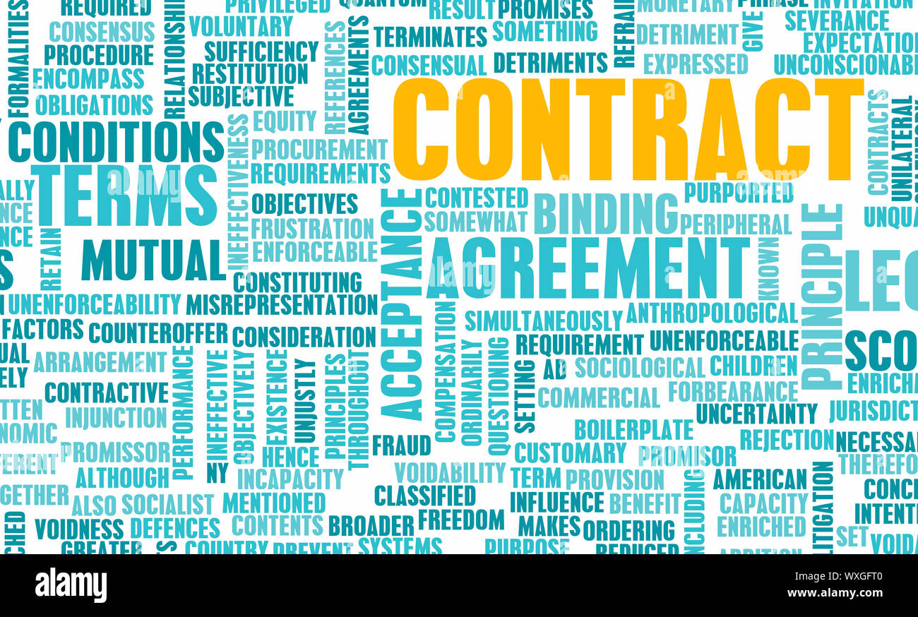 Contract for Business Law on Terms of Agreement Stock Photo - Alamy