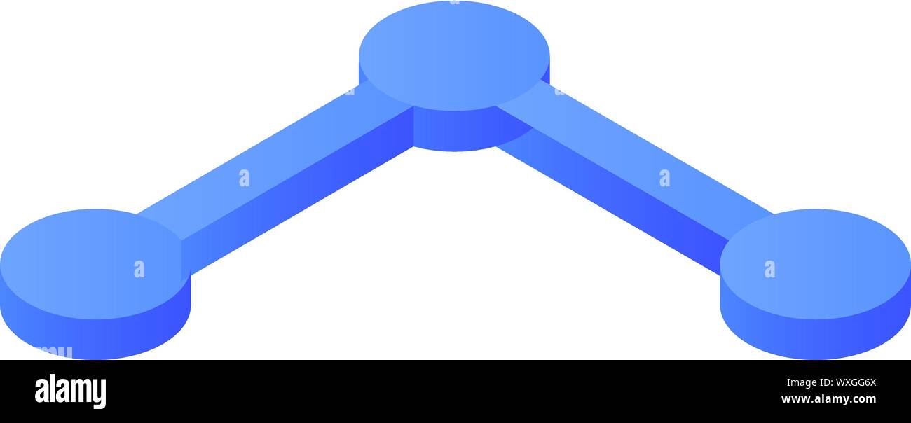 Line connected by dots icon. Isometric of line connected by dots vector ...