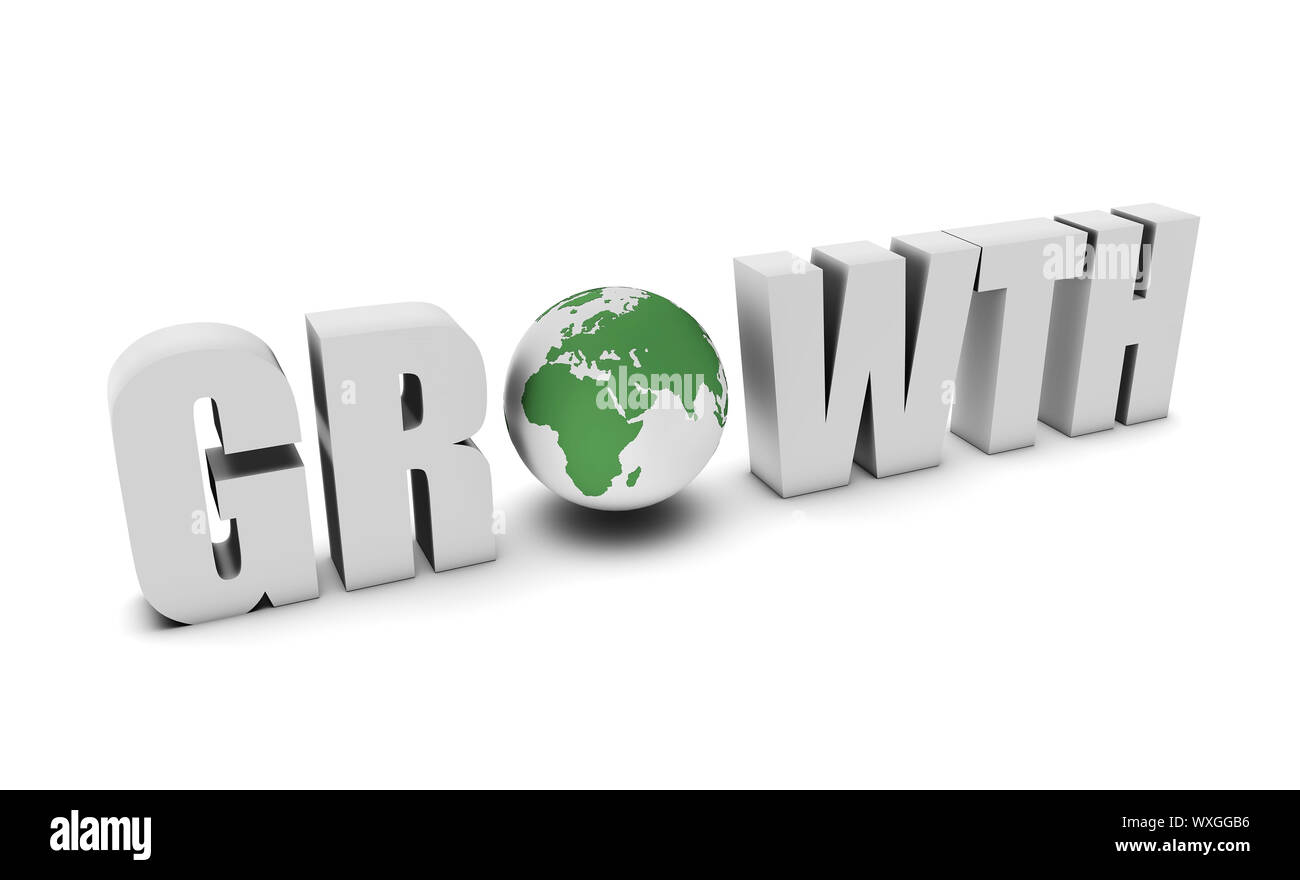 Global Growth Concept in 3d of a Country Stock Photo - Alamy