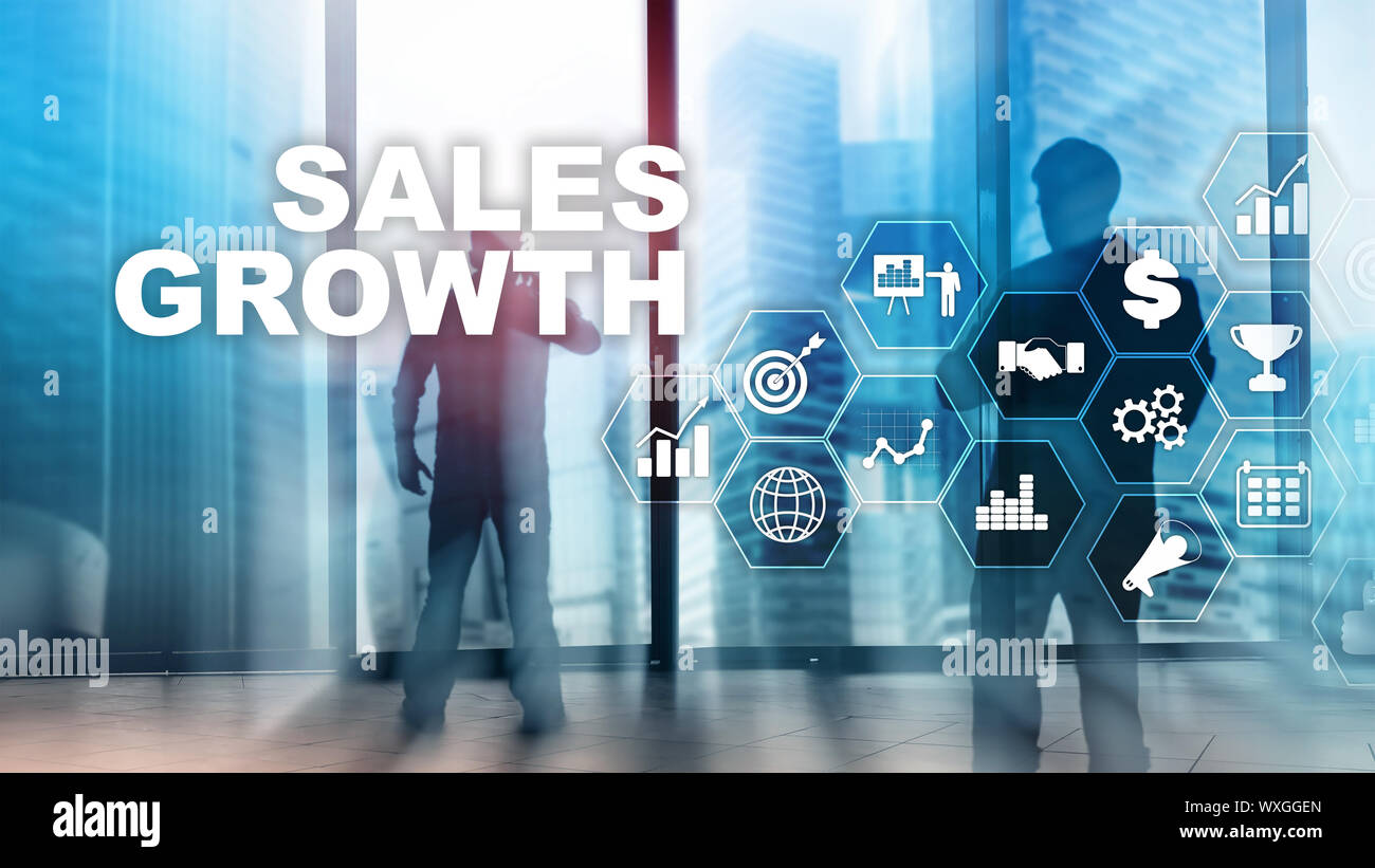 Chart growth concept. Sales increase, marketing strategy. Double ...