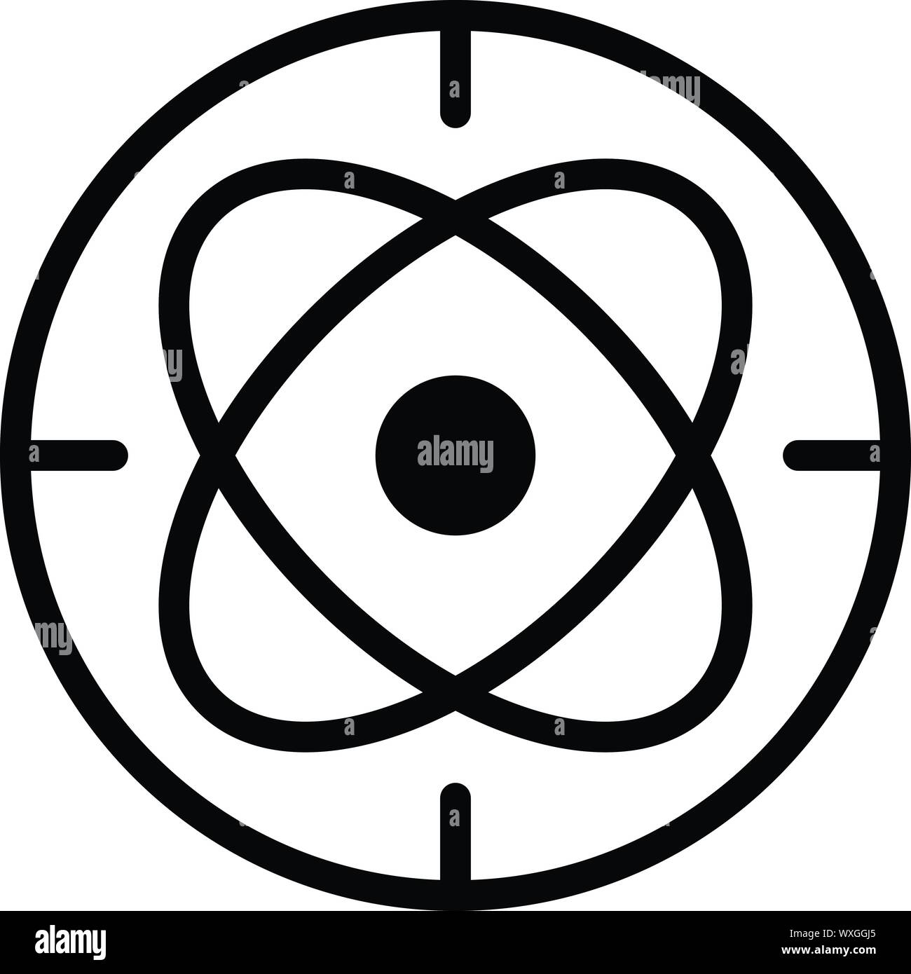 Circle atom alchemy icon. Outline circle atom alchemy vector icon for ...