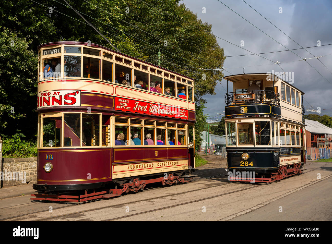 UK, County Durham, Beamish, Museum, 1900 former Sunderland Tram 16 ...