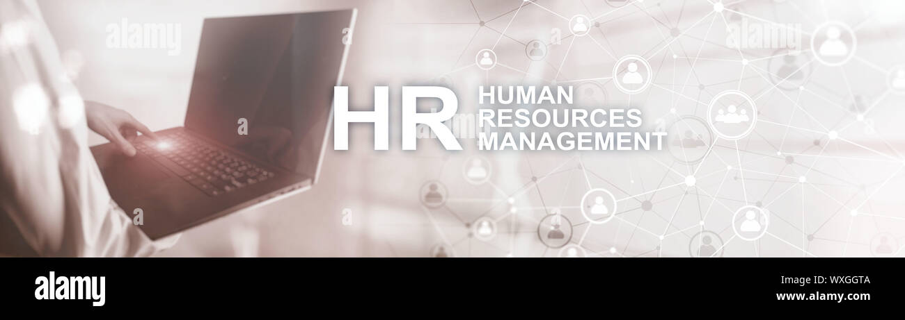 Human resource management. Horizontal mixed media background Stock ...