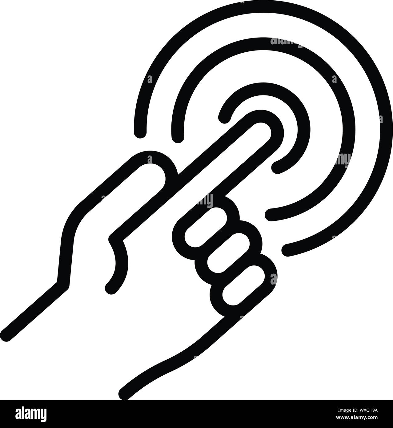 Finger touch point icon. Outline finger touch point vector icon for web ...