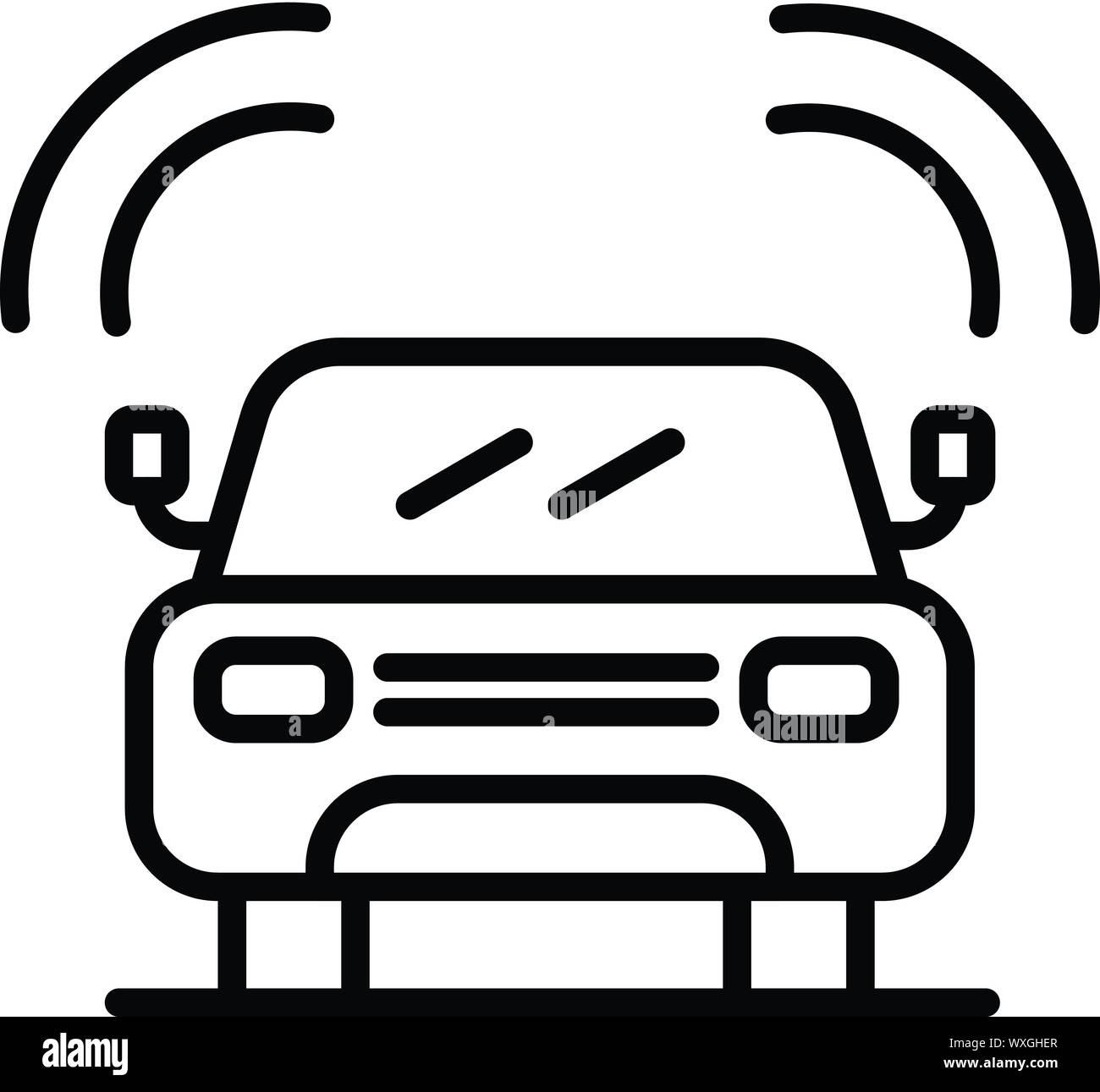 Front view machine icon. Outline front view machine vector icon for web ...