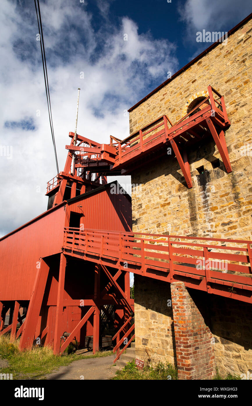 UK, County Durham, Beamish, Museum, Pit Village, Pit Head and Winding ...