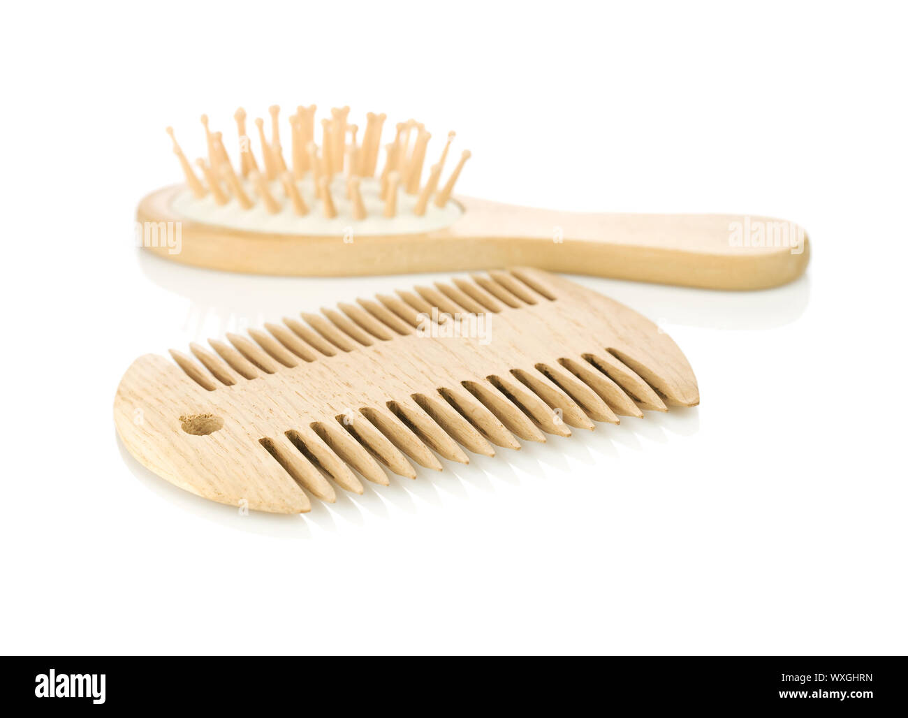 double-sided comb with hairbrush Stock Photo - Alamy