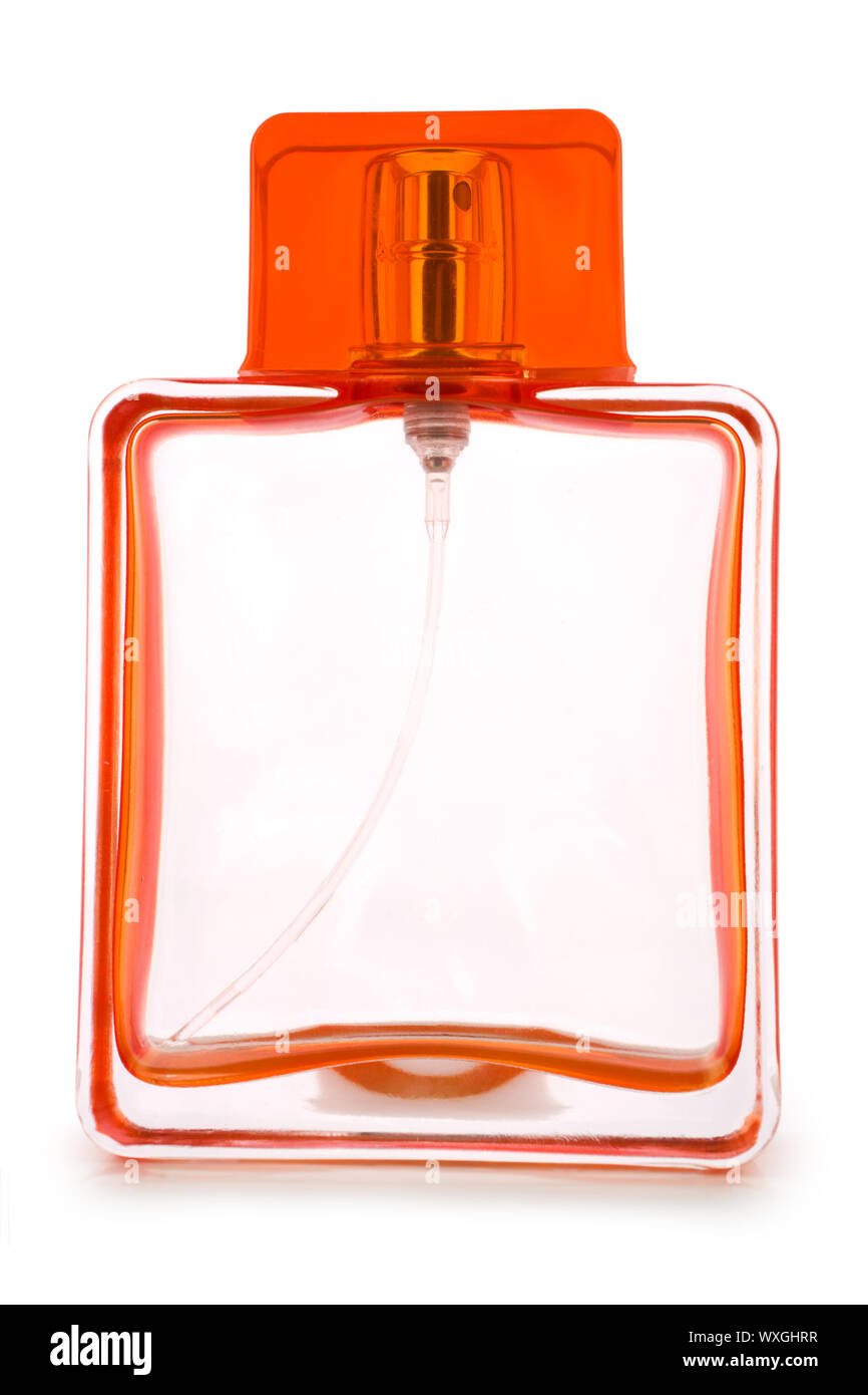 empty orange perfume bottle isolated Stock Photo - Alamy