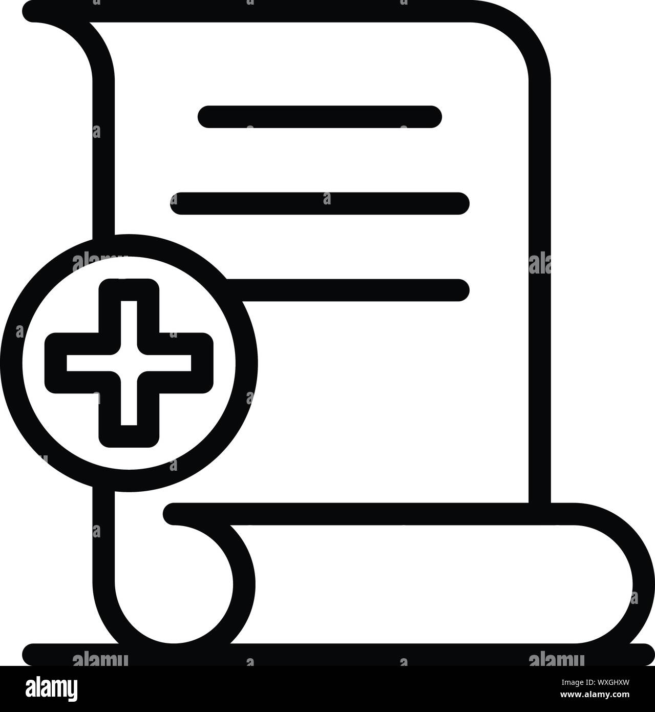 Medical document icon. Outline medical document vector icon for web ...