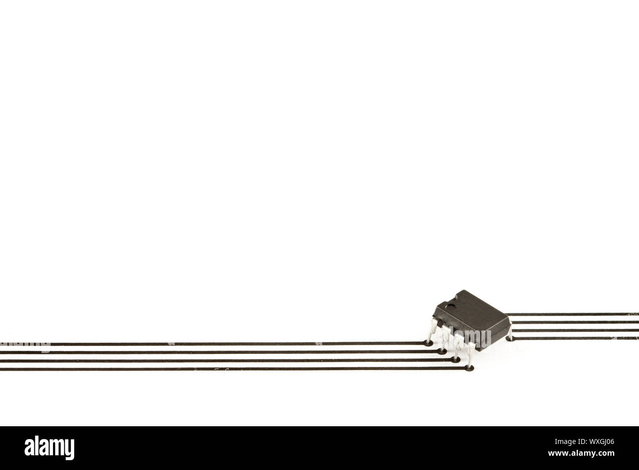 Tracks on circuit board Cut Out Stock Images & Pictures - Alamy