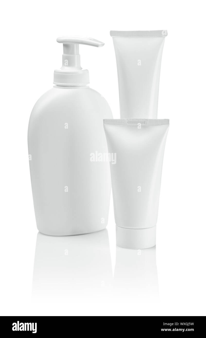 bottle and tubes isolated Stock Photo - Alamy