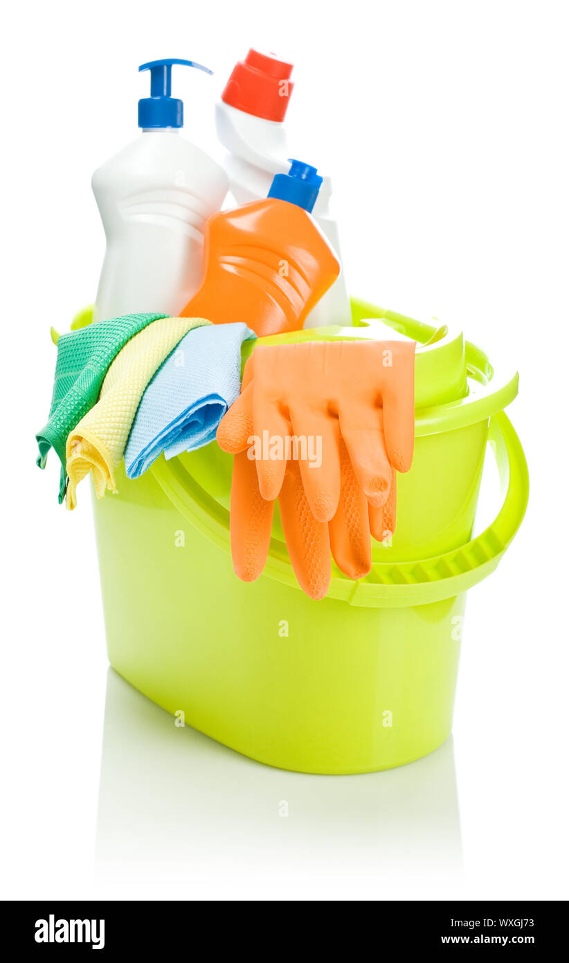 cleaning objects in bucket Stock Photo - Alamy