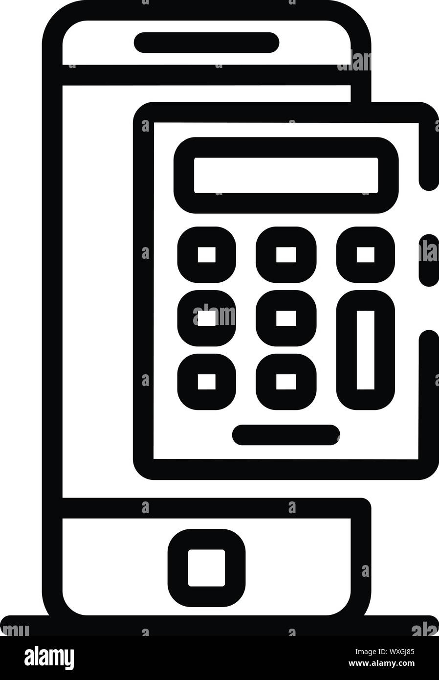 Finance smartphone calculator icon. Outline finance smartphone ...
