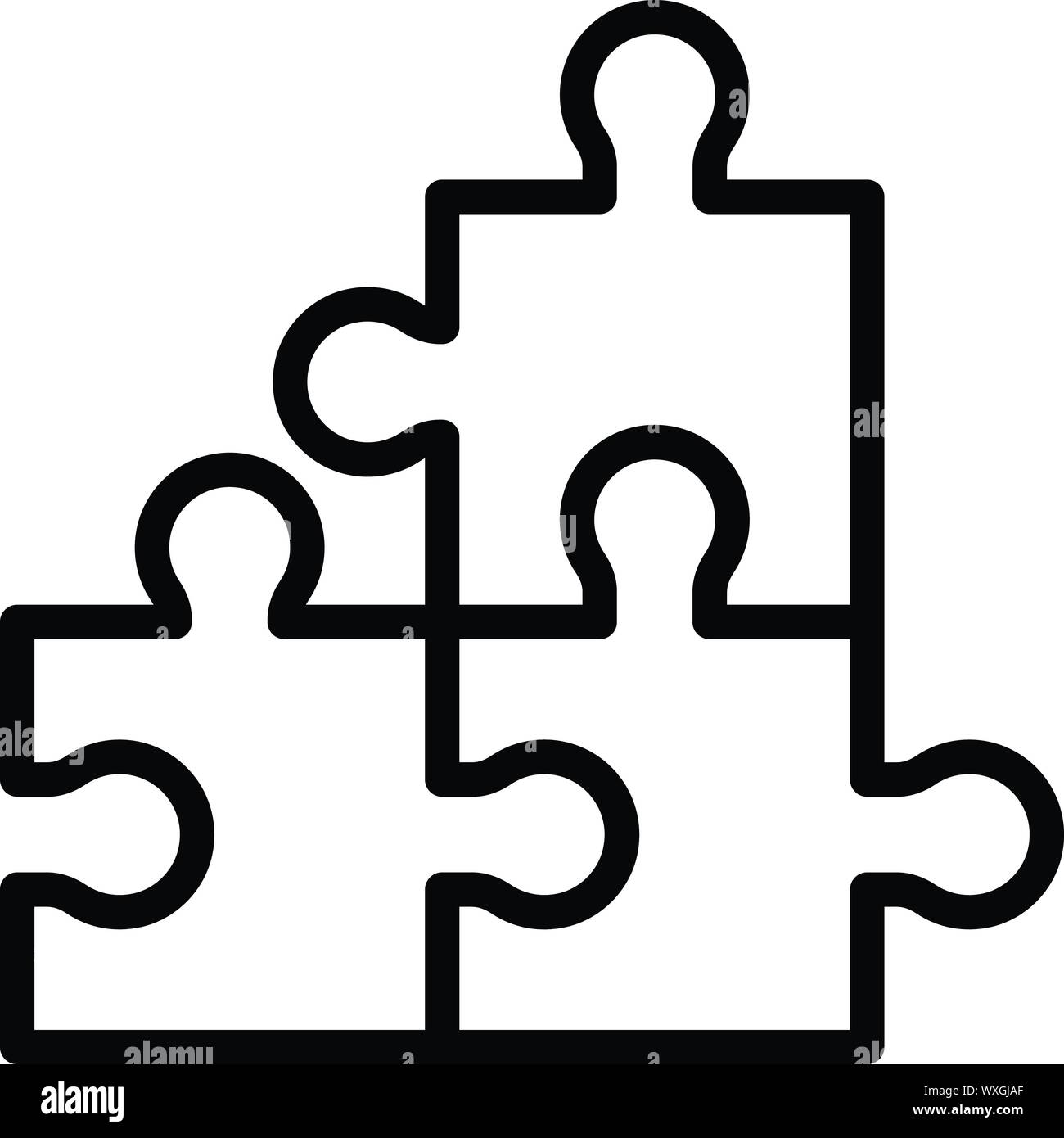 Jigsaw match icon. Outline jigsaw match vector icon for web design ...