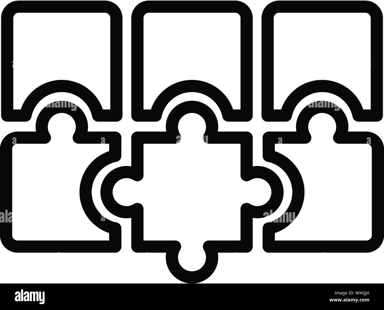 Puzzle combination icon. Outline puzzle combination vector icon for web ...