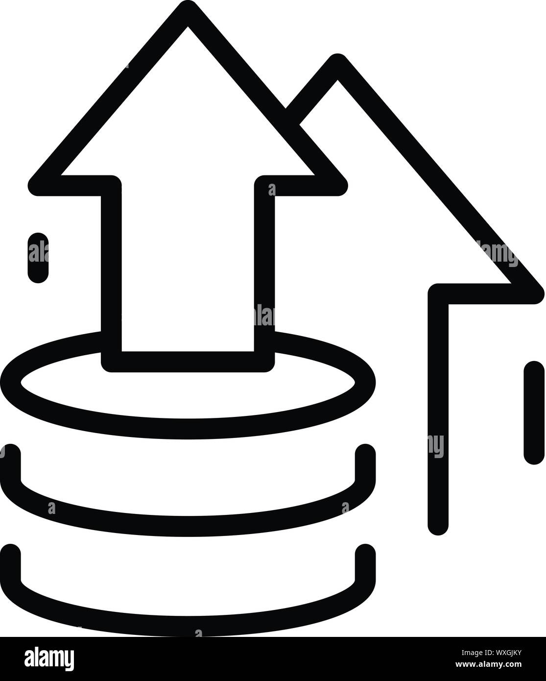 Investor money rise icon. Outline investor money rise vector icon for ...