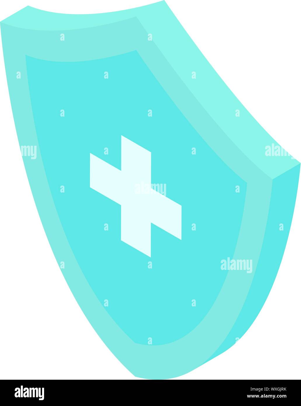 Medical cross shield icon. Isometric of medical cross shield vector ...