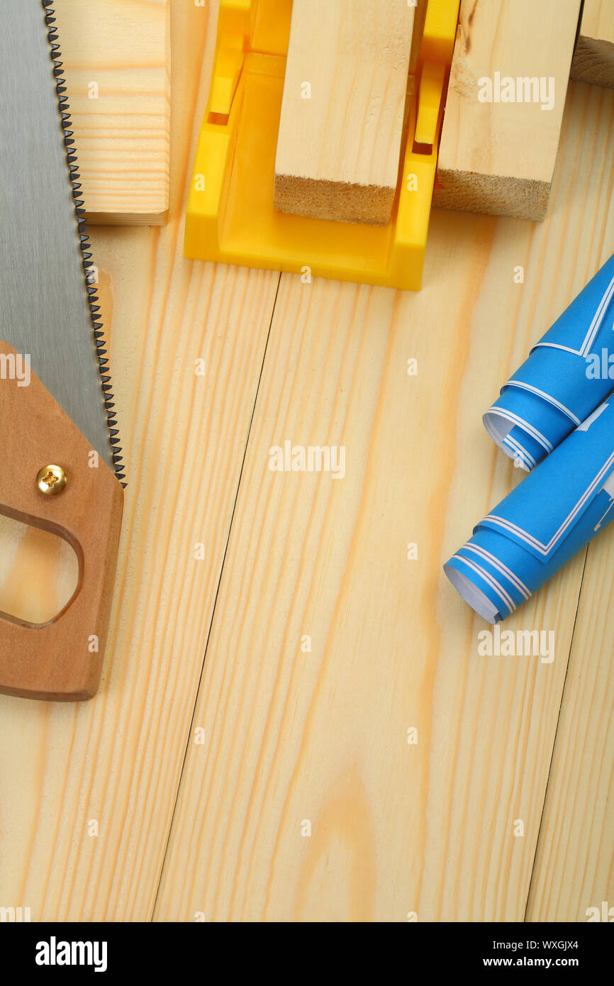 composition of construction tools with copyspace Stock Photo - Alamy