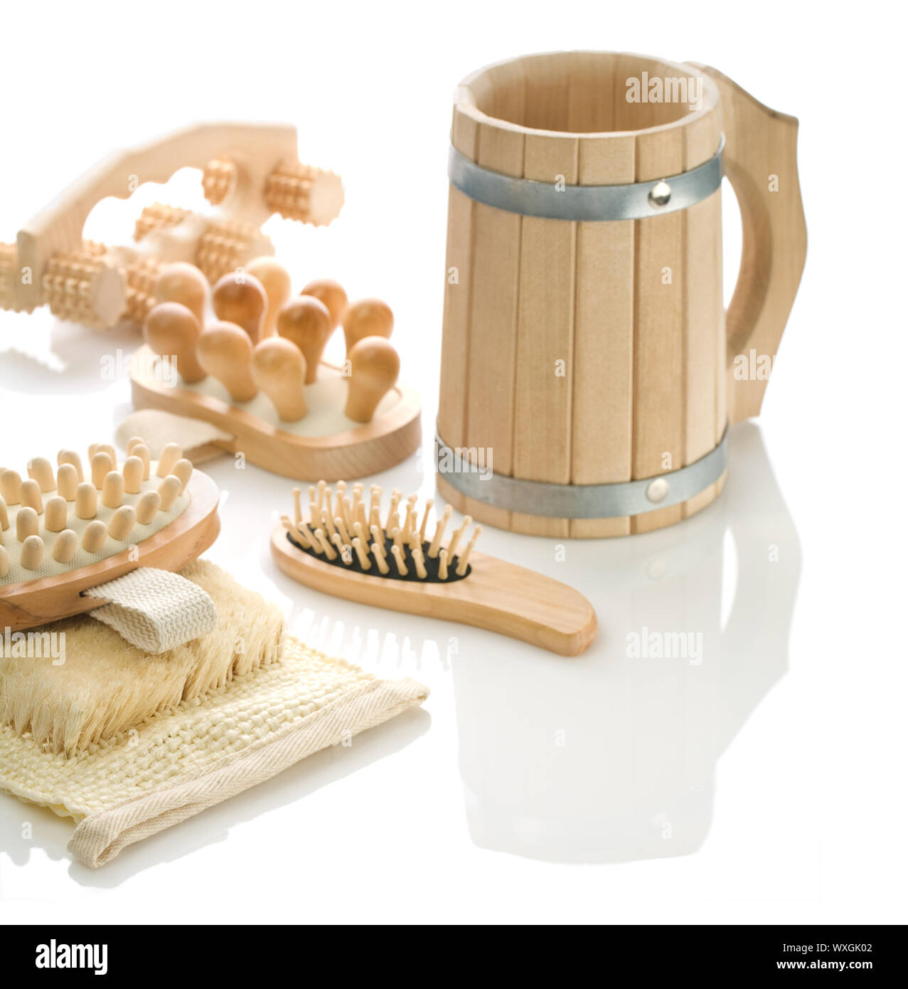 group of bath accessories isolated Stock Photo - Alamy