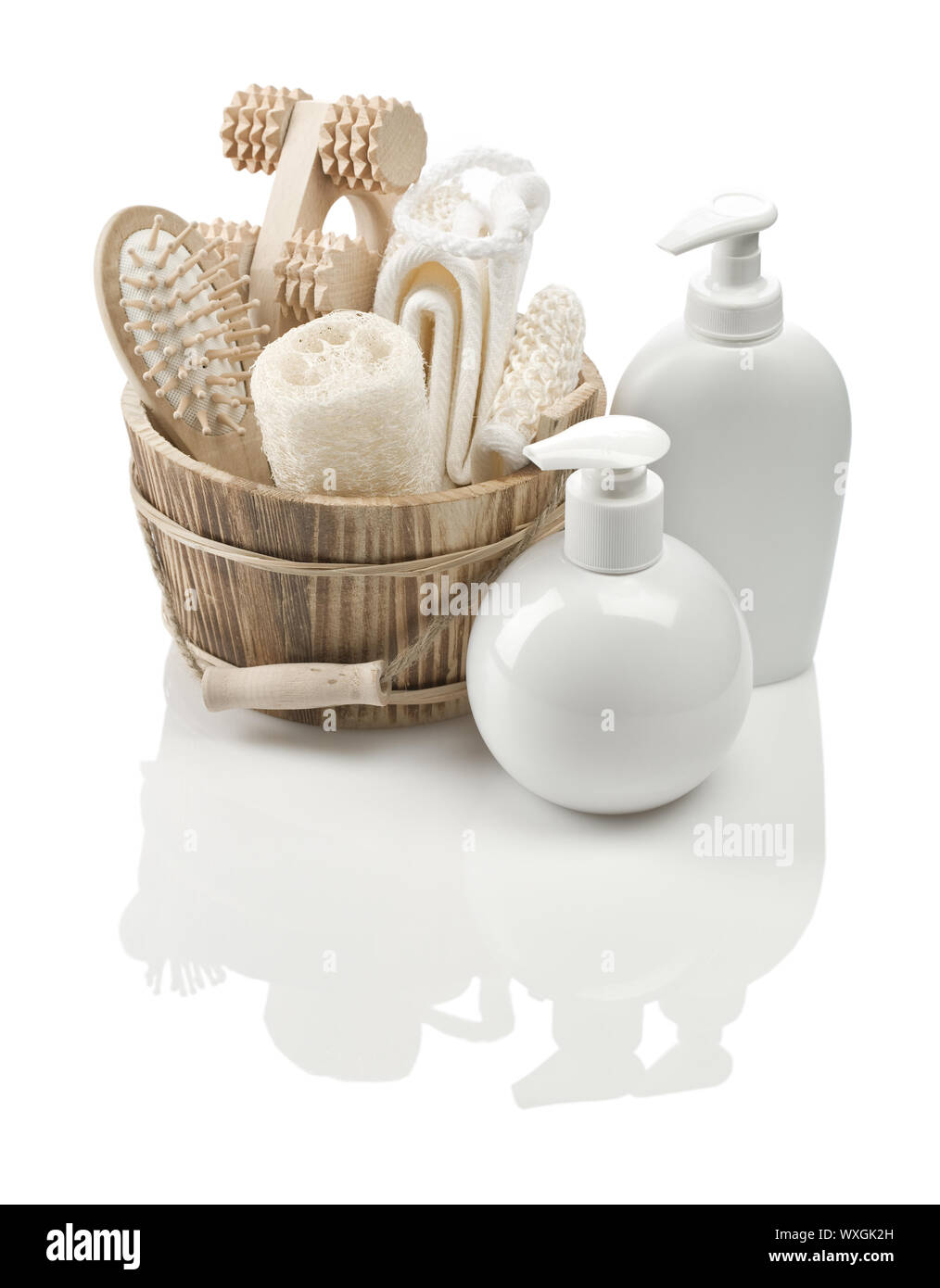 collection of objects for bathing Stock Photo - Alamy