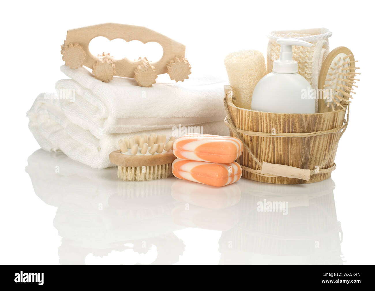 bathing accessories isolated Stock Photo - Alamy